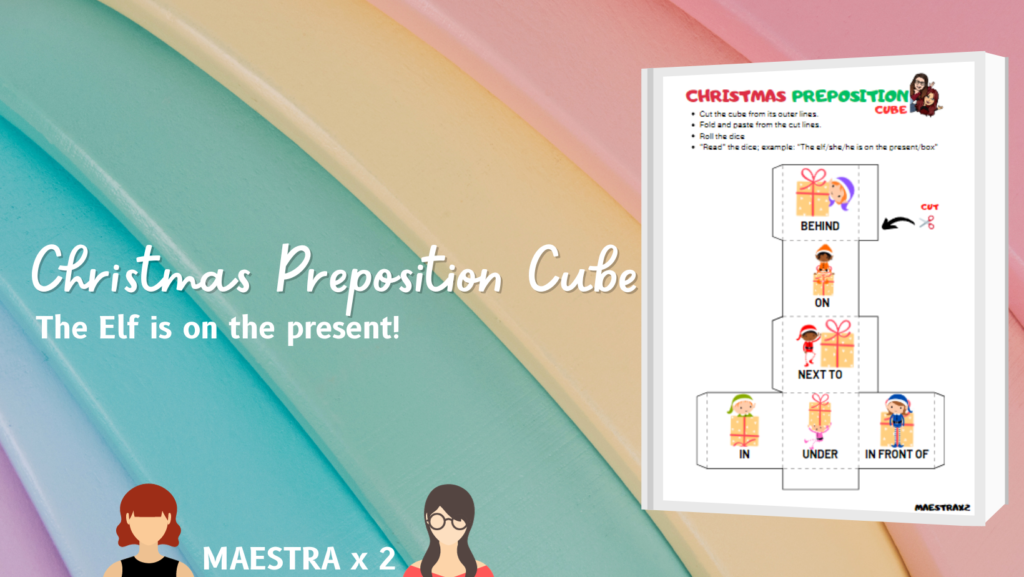 Christmas Preposition Cube • Edudoro