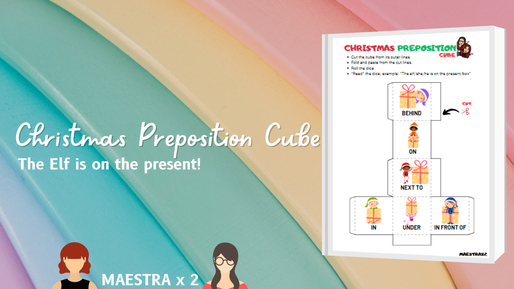 Christmas Preposition Cube • Edudoro