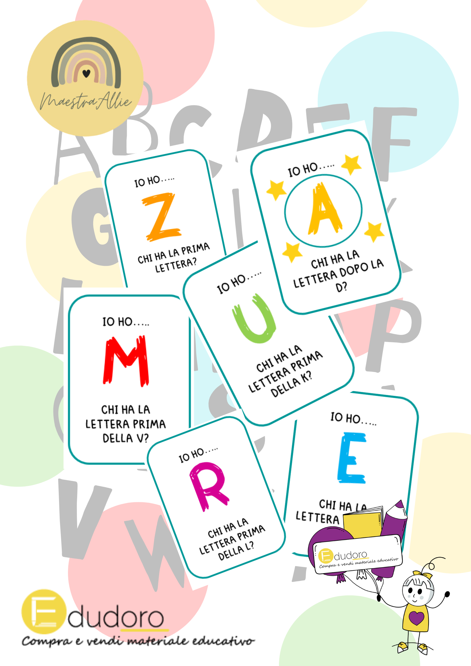 Gioco carte alfabeto "IO HO..... CHI HA......?" • Edudoro