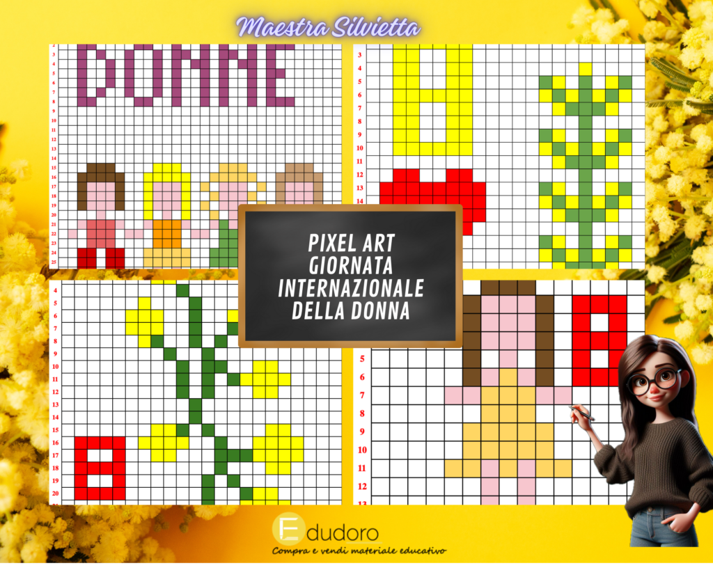 Pixel art festa della donna • Edudoro