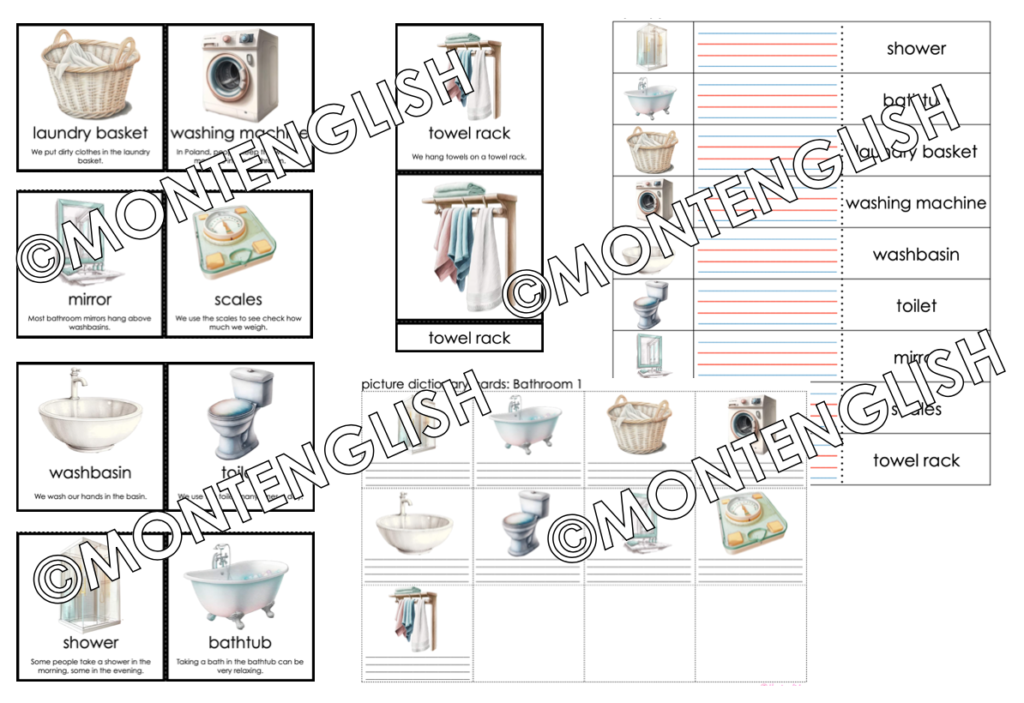 Vocabulary Enrichment Set: In the bathroom SET 1 • Edudoro