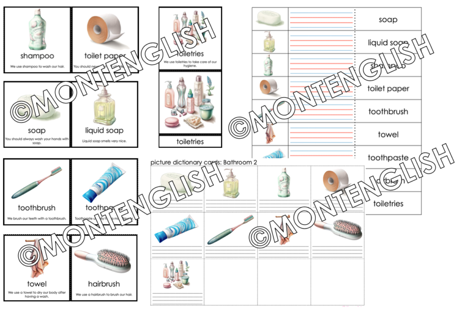 Vocabulary Enrichment Set: In the bathroom SET 2 • Edudoro