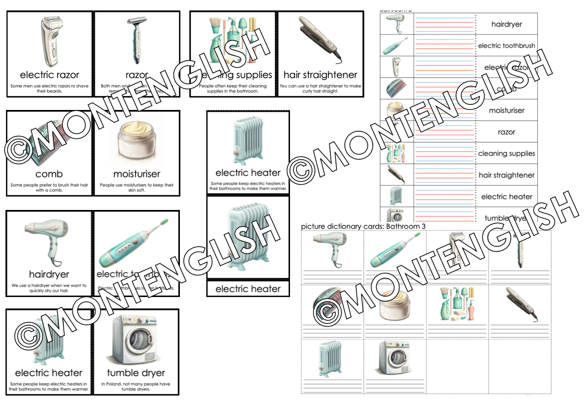 Vocabulary Enrichment Set: In the bathroom SET 3 • Edudoro