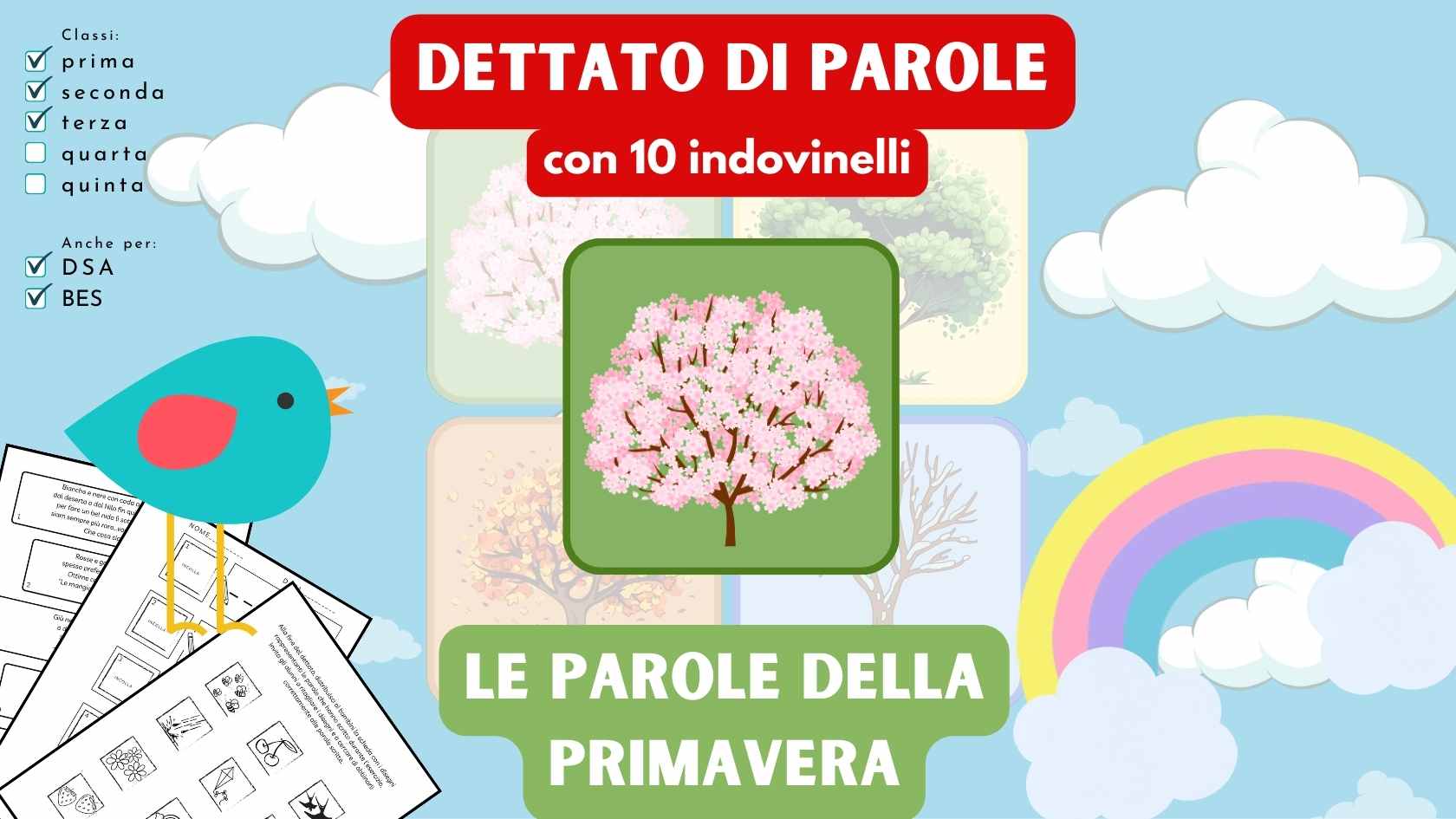 DETTATO DI PAROLE CON INDOVINELLI: LA PRIMAVERA • Edudoro