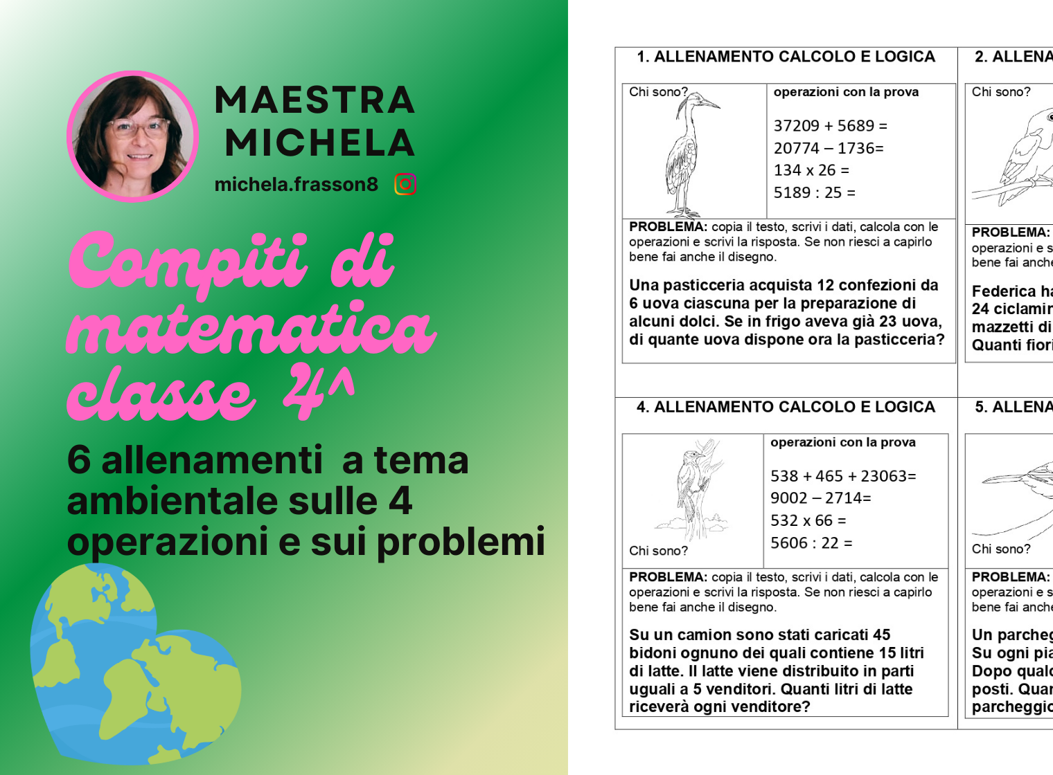 Compiti di matematica classe quarta: calcolo e problemi • Edudoro