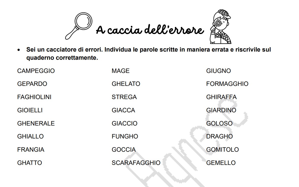 Esercizi di ortografia classe 2° primaria • Edudoro