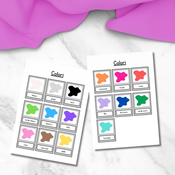 Flashcards colori in italiano • Edudoro