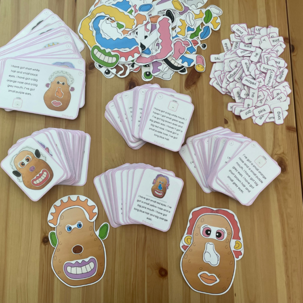 Sam the Spud: have got, facial body parts, colours, simple adjectives ...