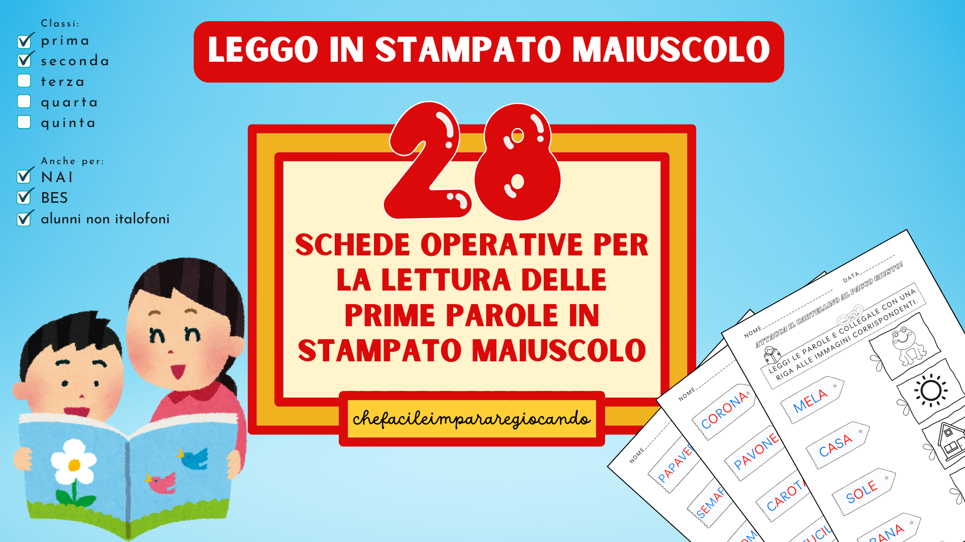 LETTURA DELLE PRIME PAROLE IN STAMPATO MAIUSCOLO • Edudoro