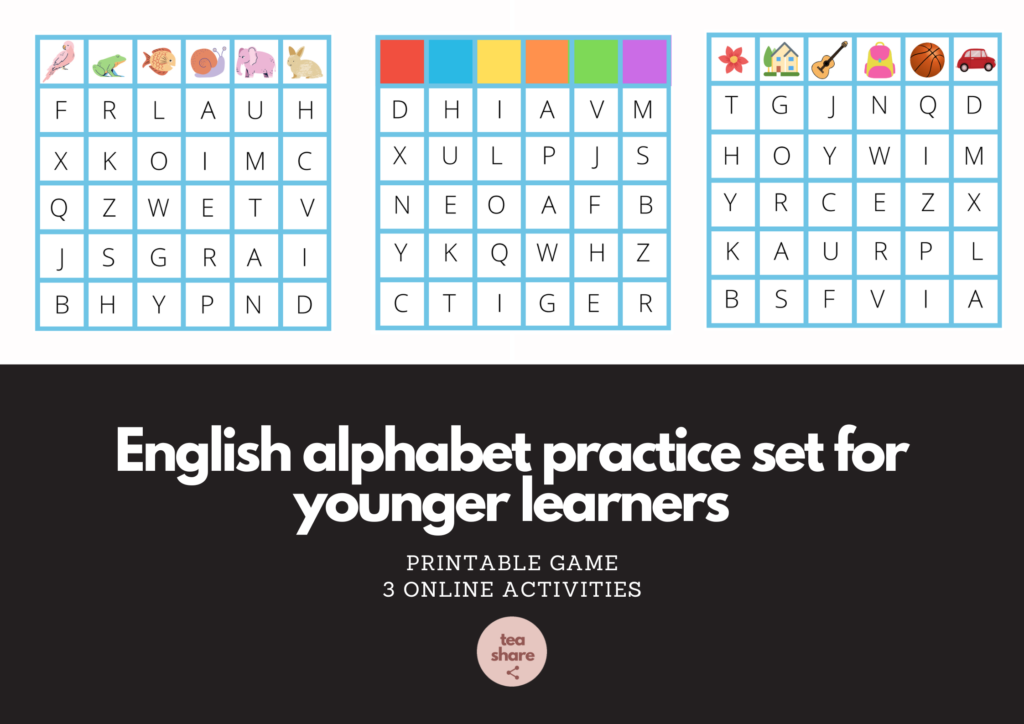 English alphabet practice set for younger learners (printable game + 3 ...
