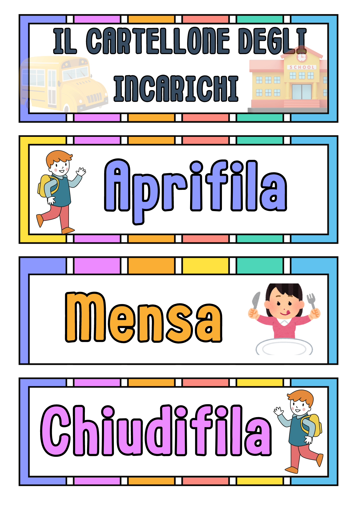 Scuola Primaria -Il cartellone degli incarichi • Edudoro