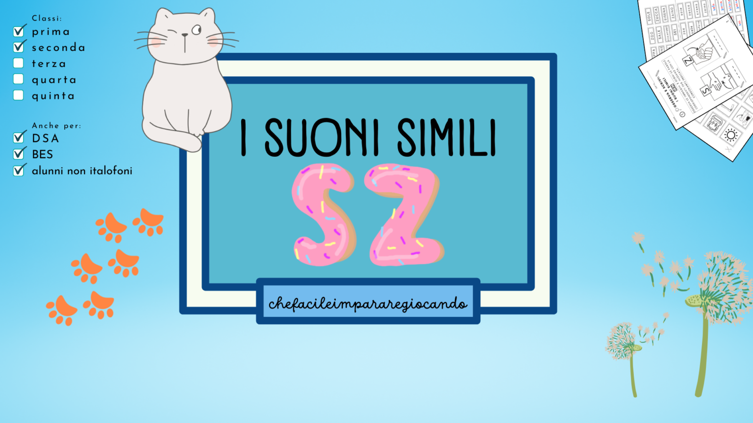 I SUONI SIMILI S-Z - CLASSI PRIMA E SECONDA - ALUNNI NAI E BES • Edudoro