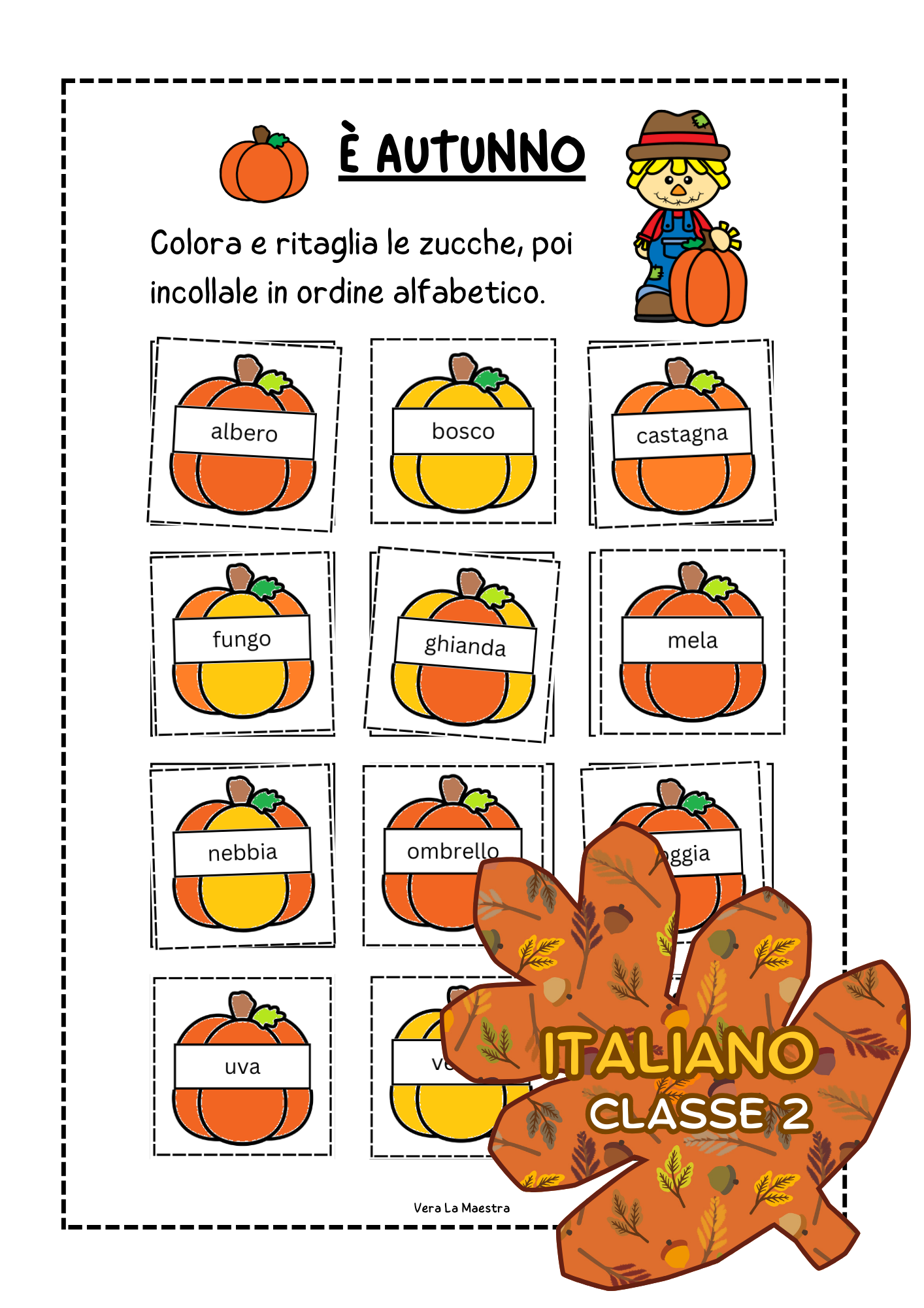 Ordine alfabetico a tema autunno • Edudoro