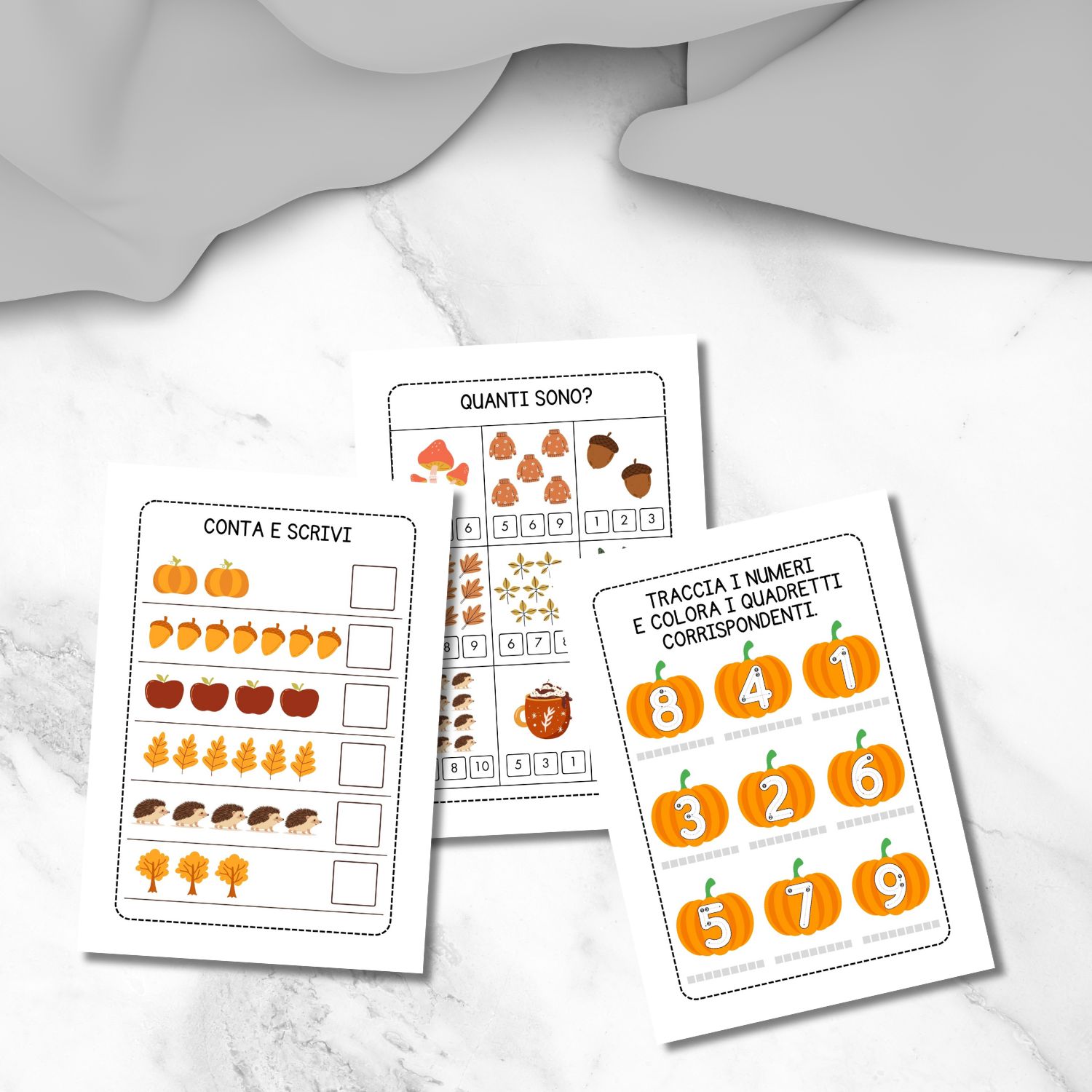 Matematica autunno classe prima - Pack di schede didattiche • Edudoro