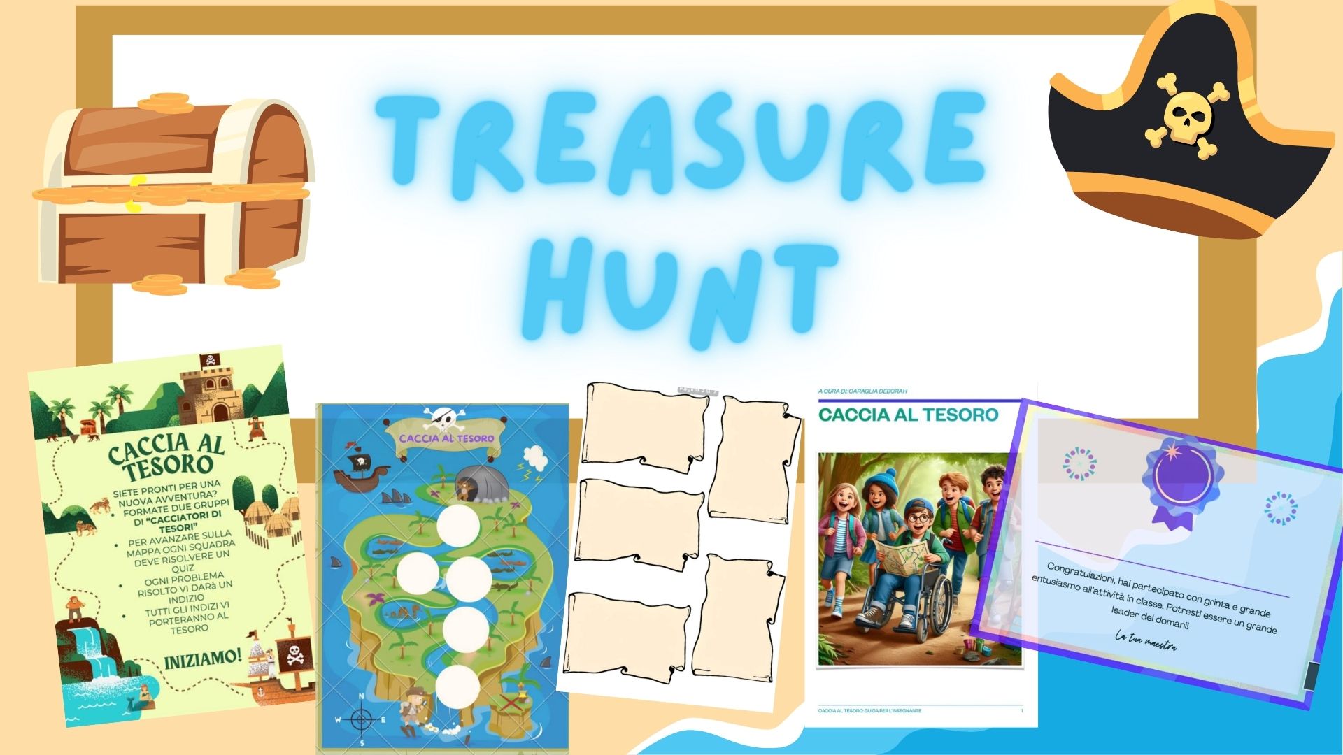 Caccia al tesoro di matematica + modello vuoto adattabile • Edudoro