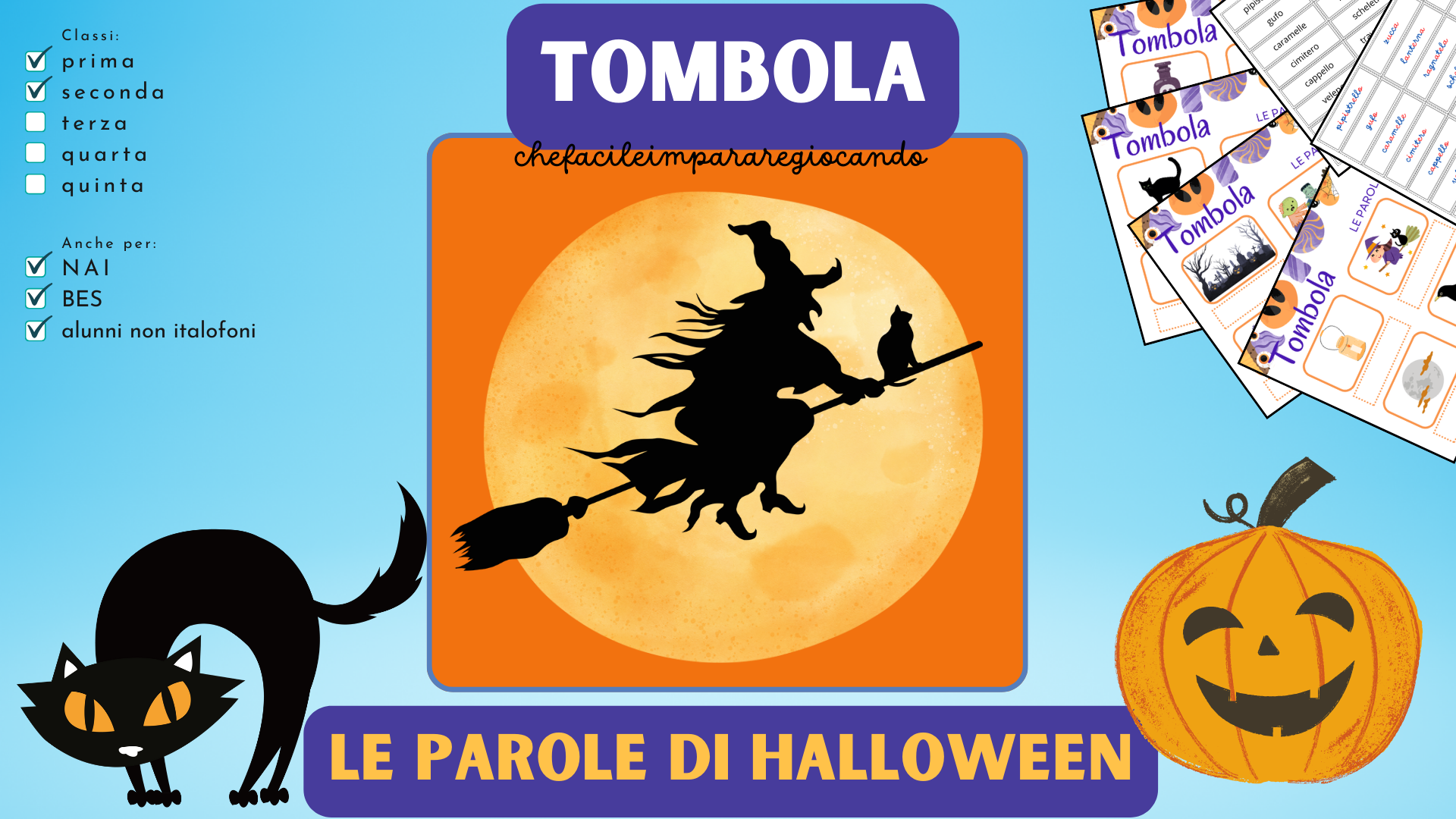 TOMBOLA LE PAROLE DI HALLOWEEN • Edudoro