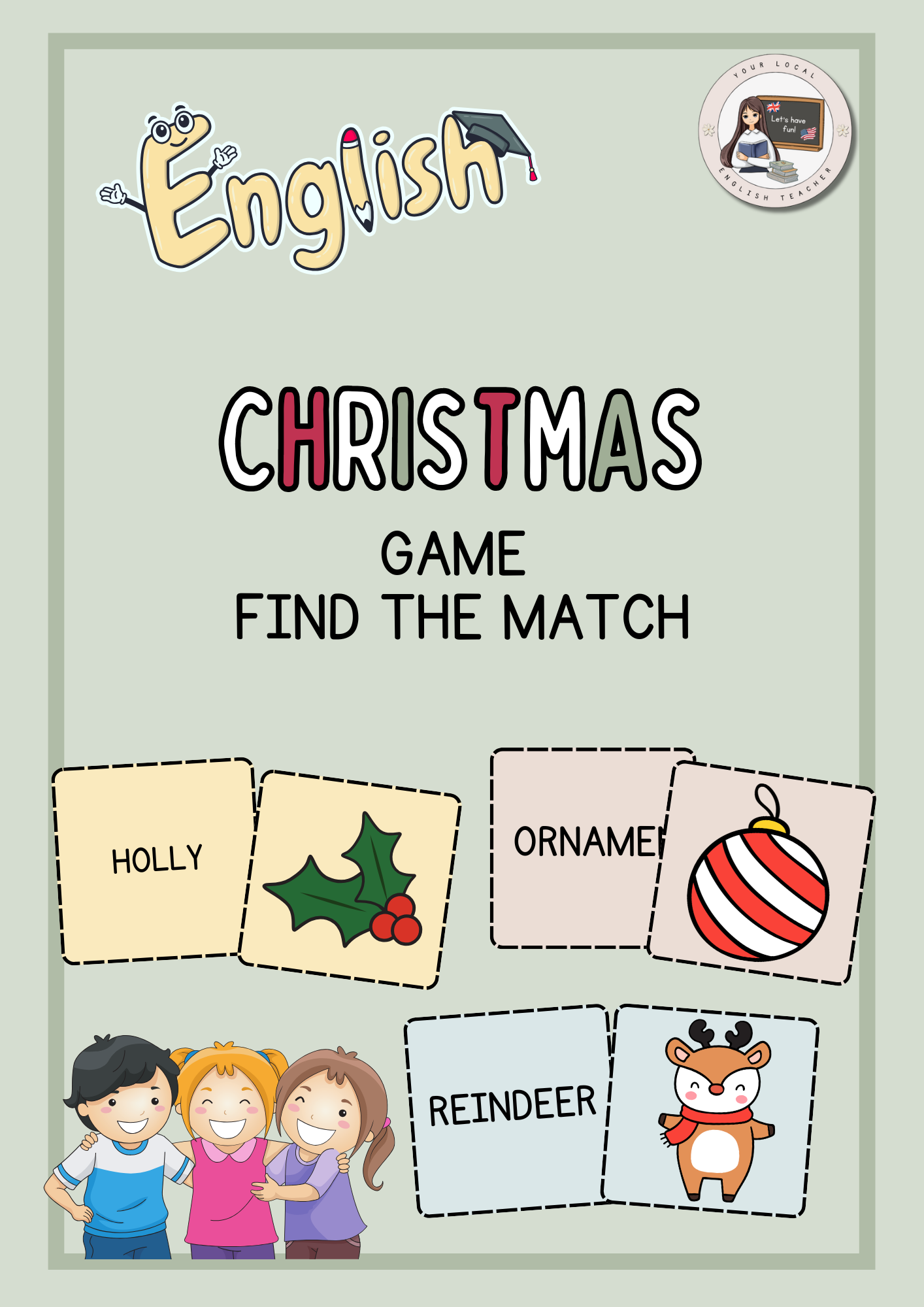 CHRISTMAS - FIND THE MATCH | VOCABULARY GAME ENGLISH • Edudoro