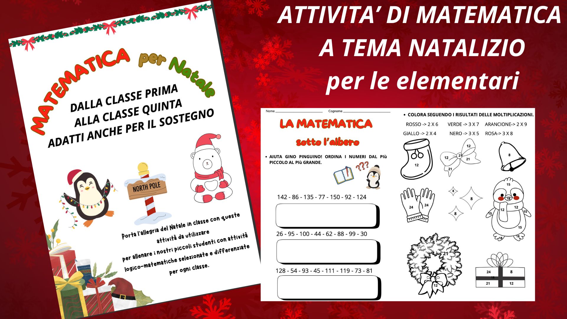 Esercizi di matematica natalizi - dalla prima alla quinta elementare ...