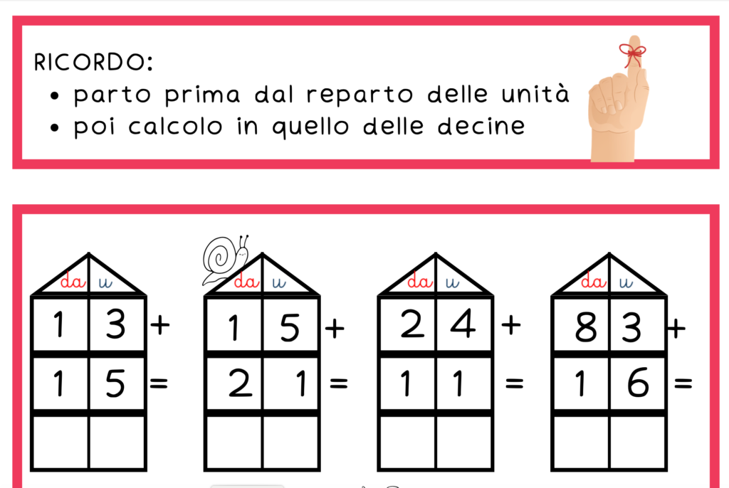 Somme in colonna senza riporto • Edudoro