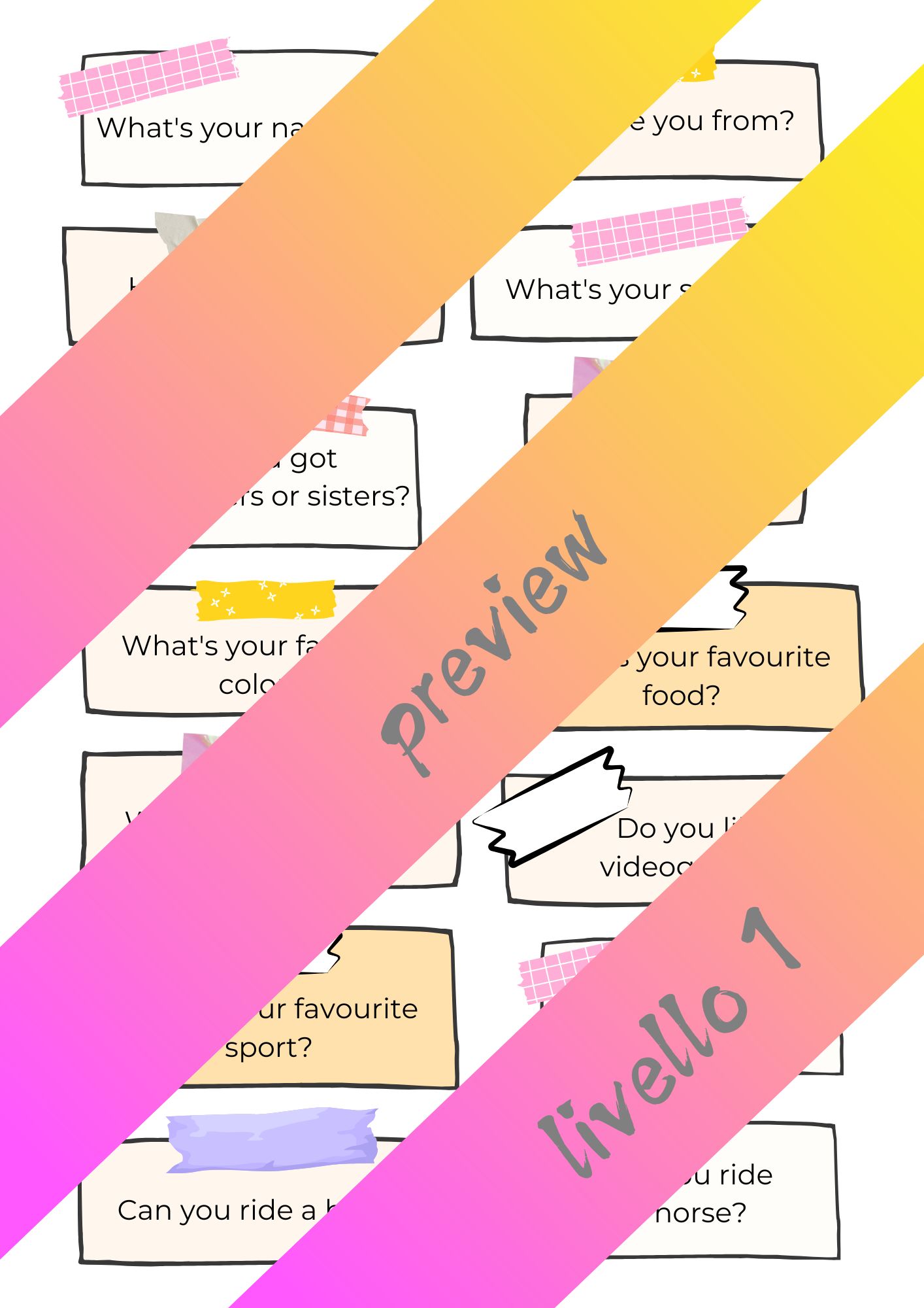 speaking cards livello 1 / conversation / scuola primaria / warmer ...