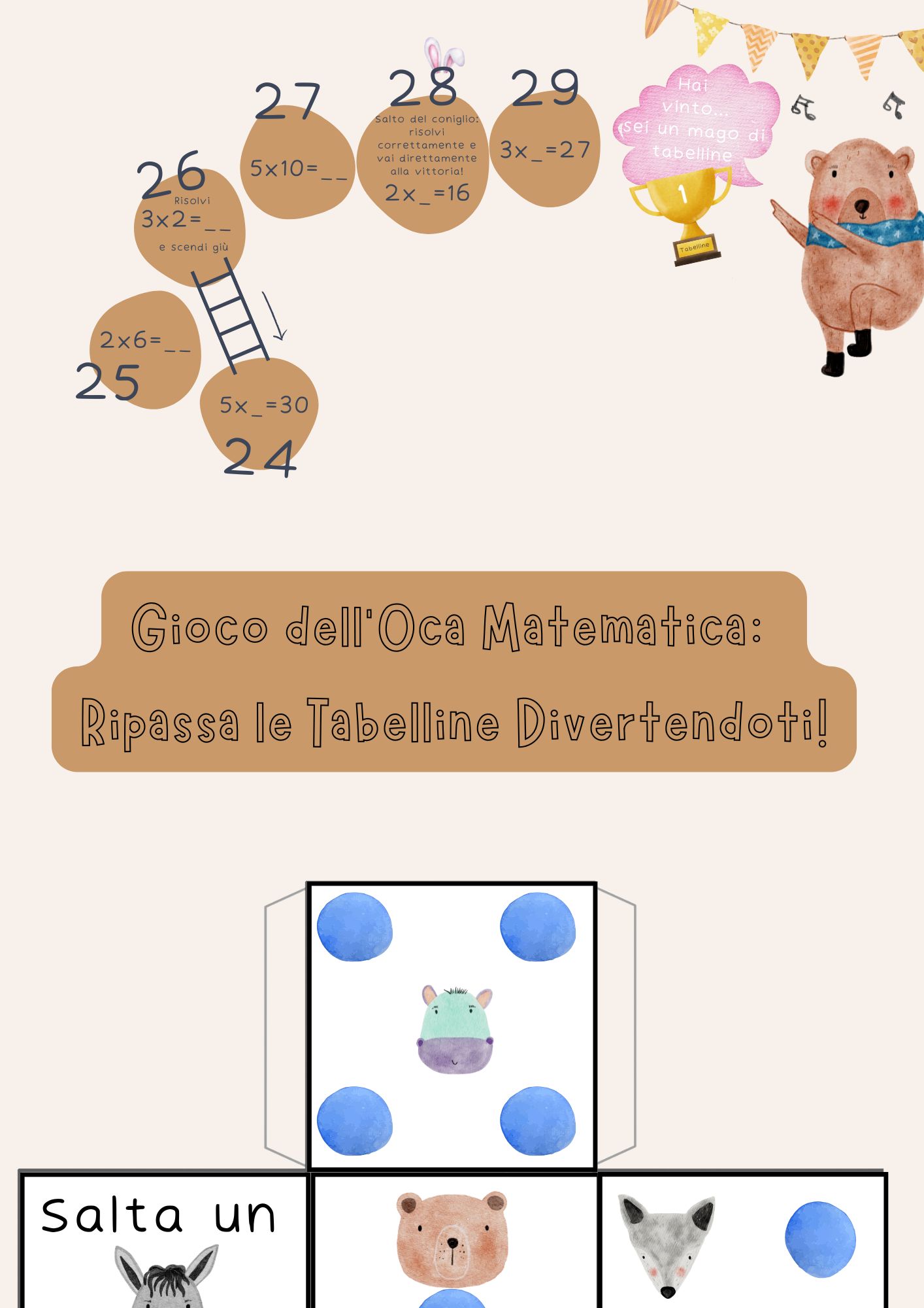 Gioco dell’Oca Matematica: Ripassa le Tabelline Divertendoti! • Edudoro
