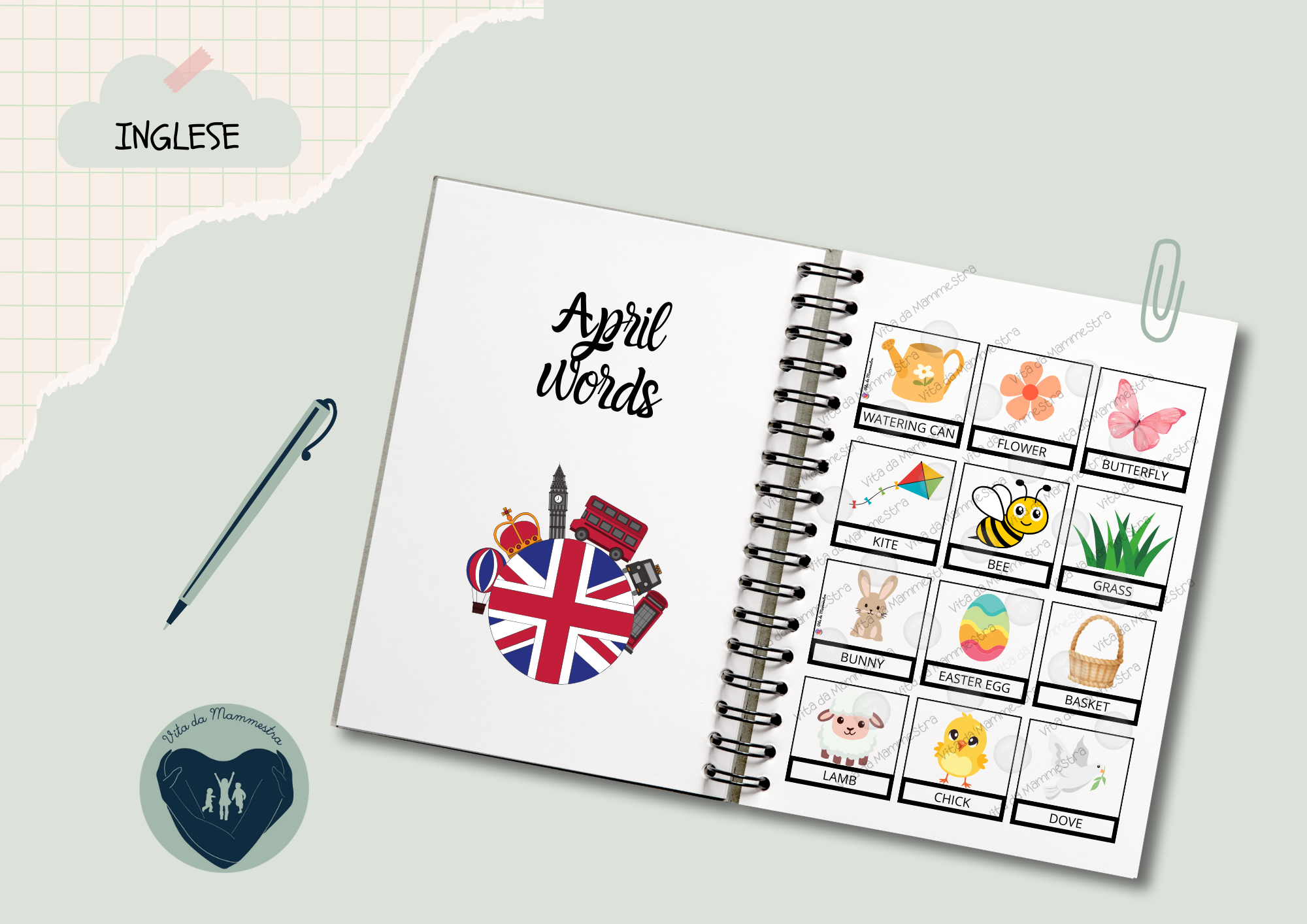 Flashcards - April words di Vita da Mammestra • Edudoro