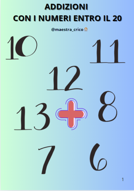 ADDIZIONI CON I NUMERI ENTRO IL 20 • Edudoro