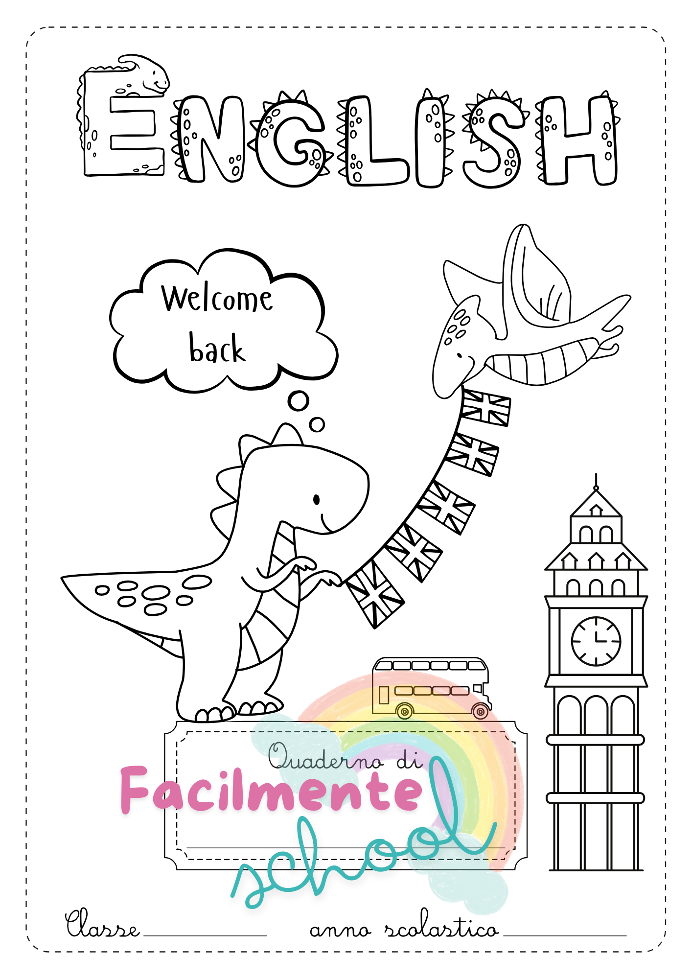 Copertina del quaderno di Inglese • Edudoro