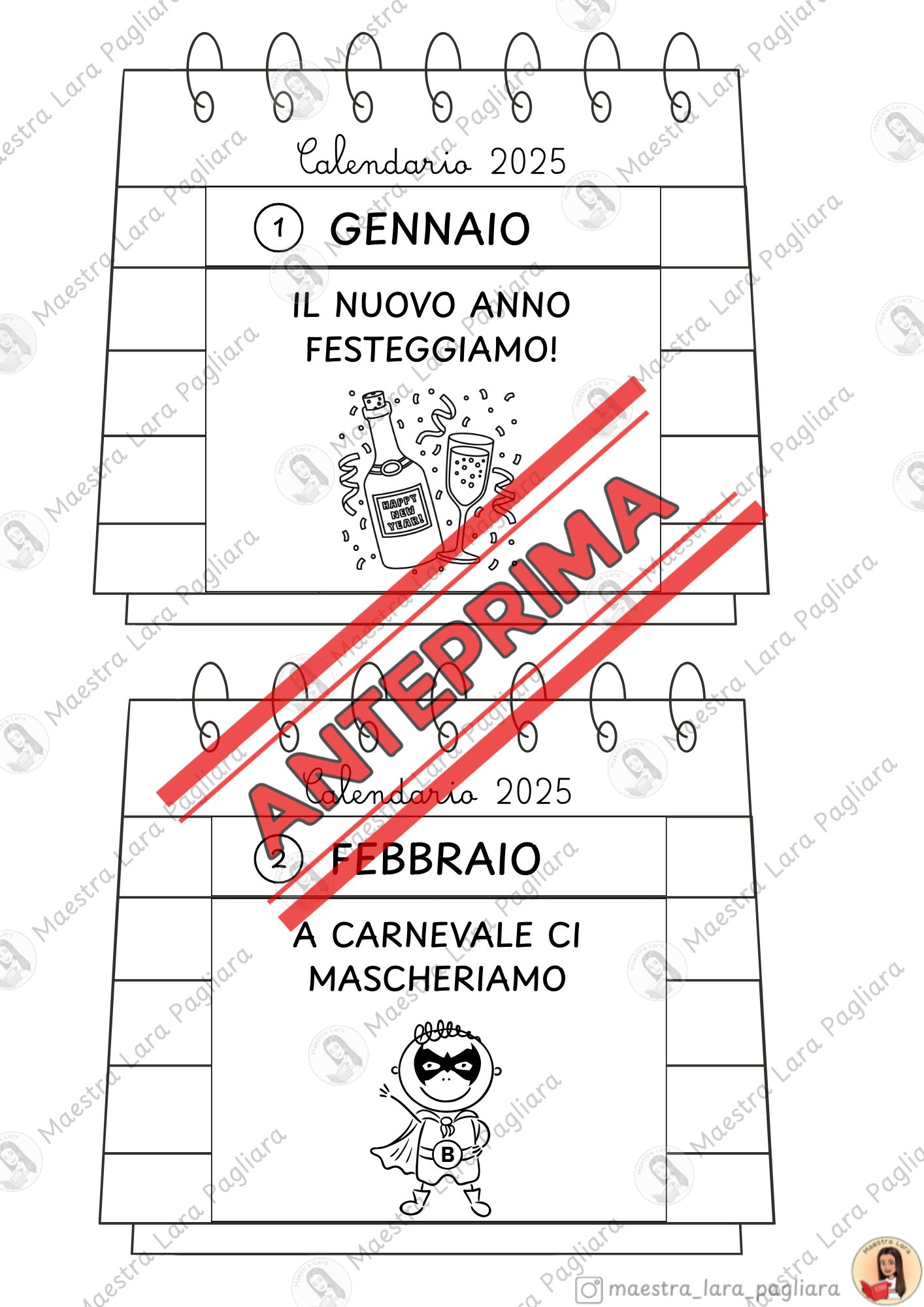 Calendario dei mesi dell'anno • Edudoro