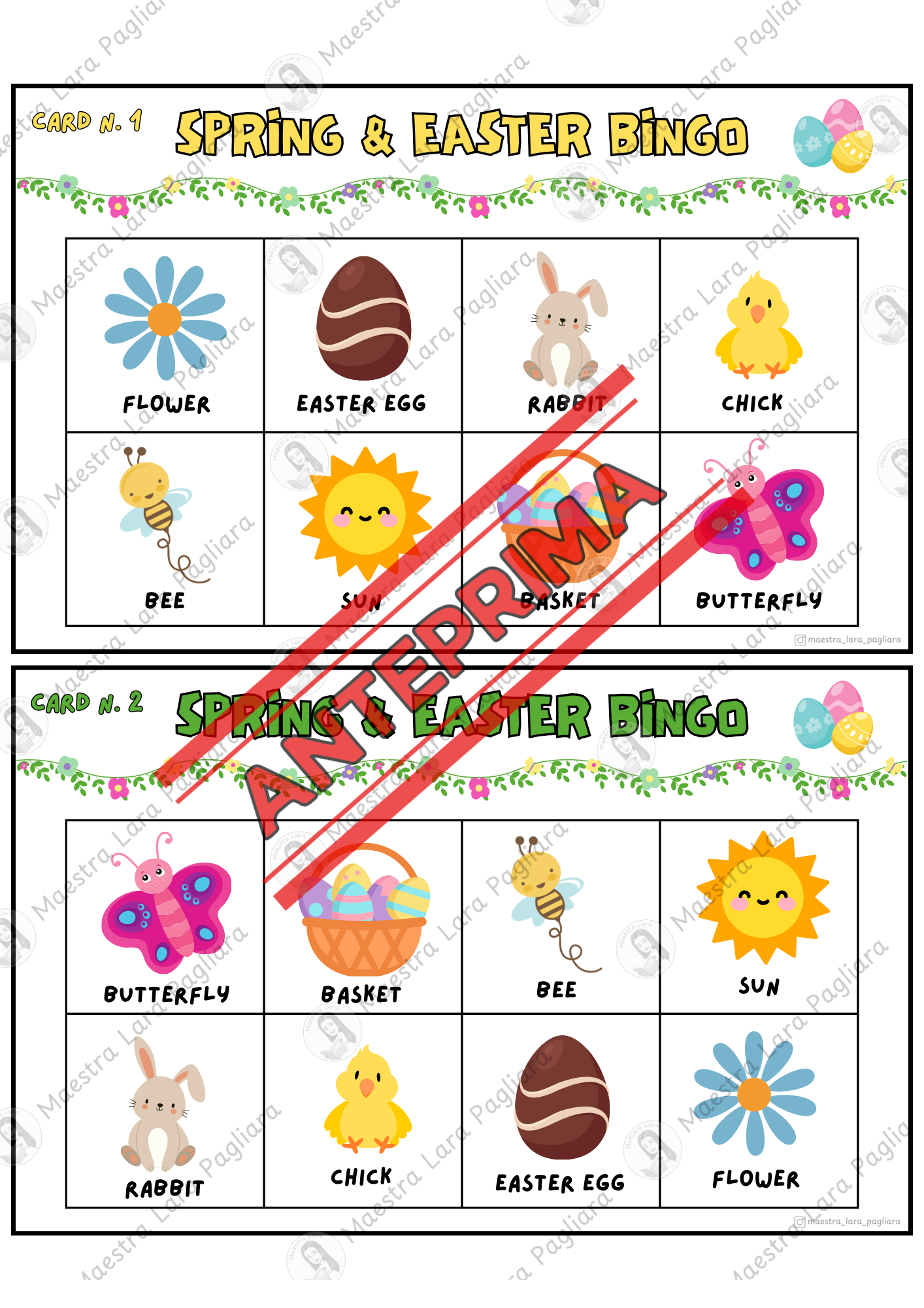 Spring & Easter bingo • Edudoro