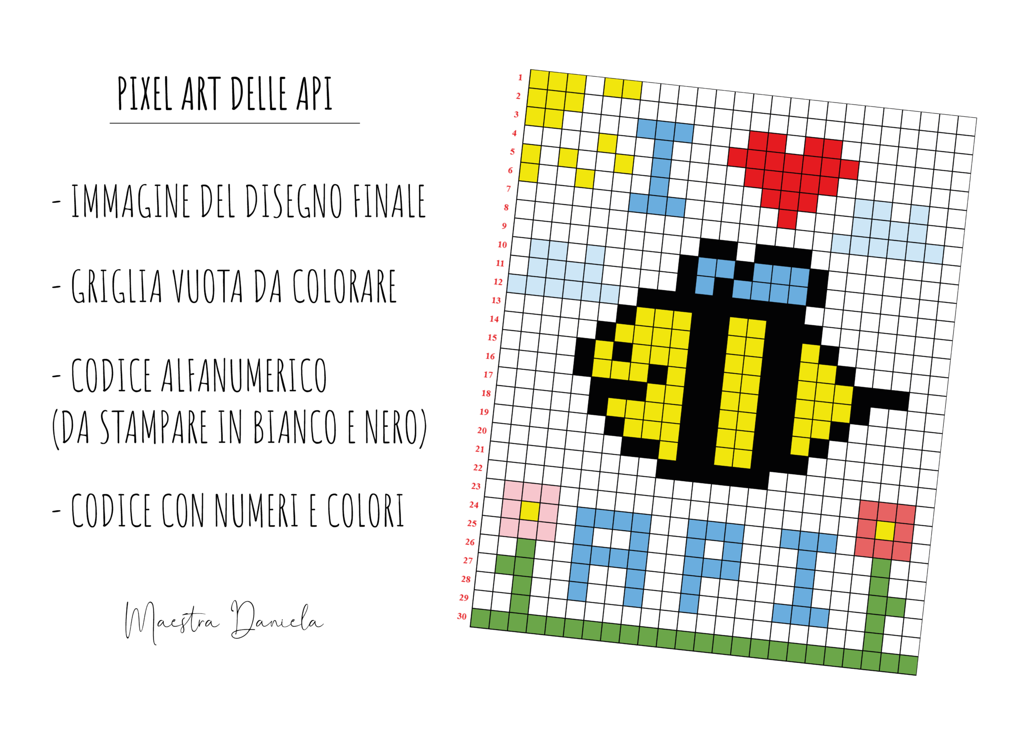 PIXEL ART DELLE API (GIORNATA MONDIALE DELLE API - 20 MAGGIO) • Edudoro