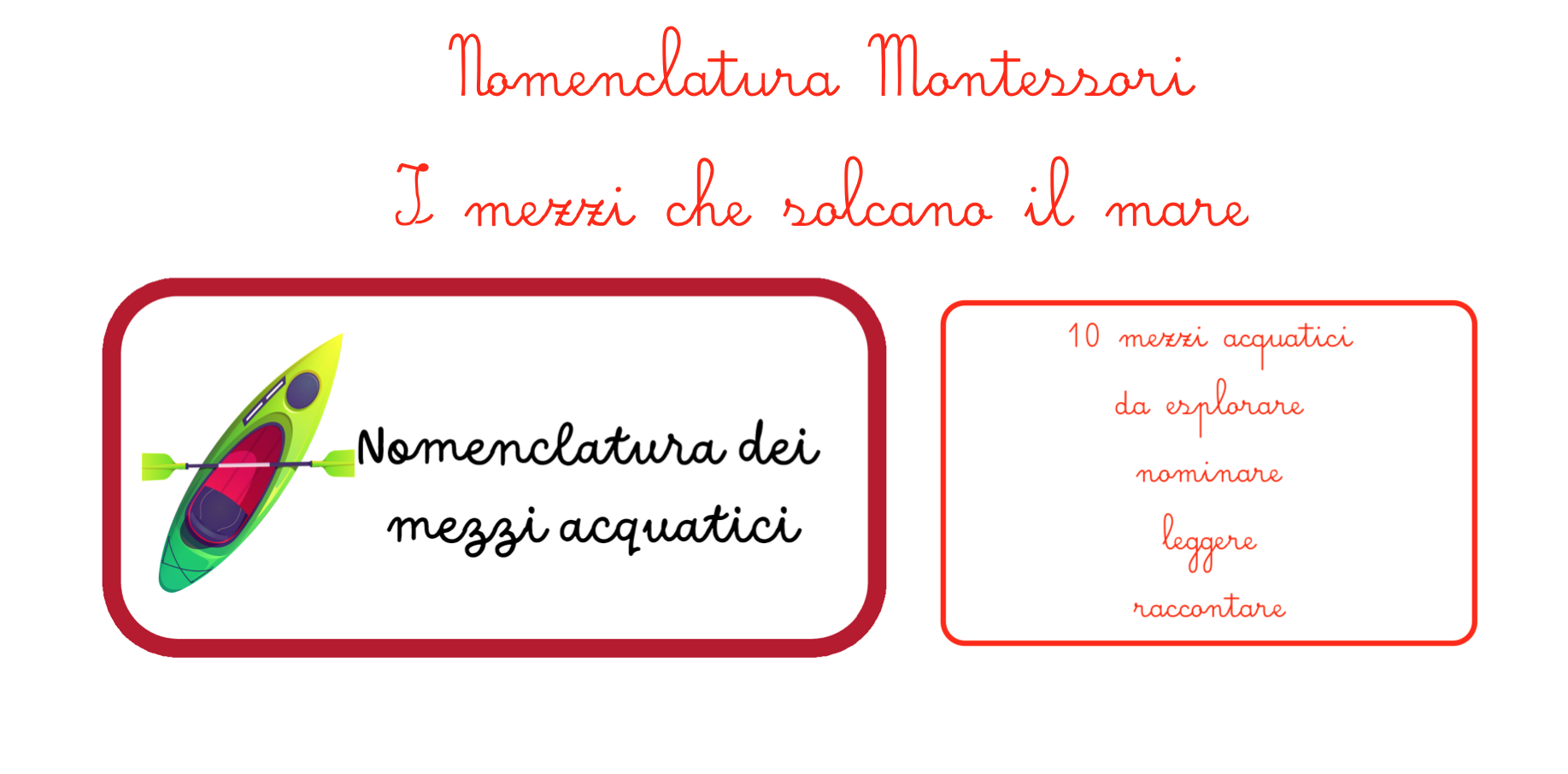 Nomenclatura Montessori-i mezzi che solcano il mare-italiano classe ...