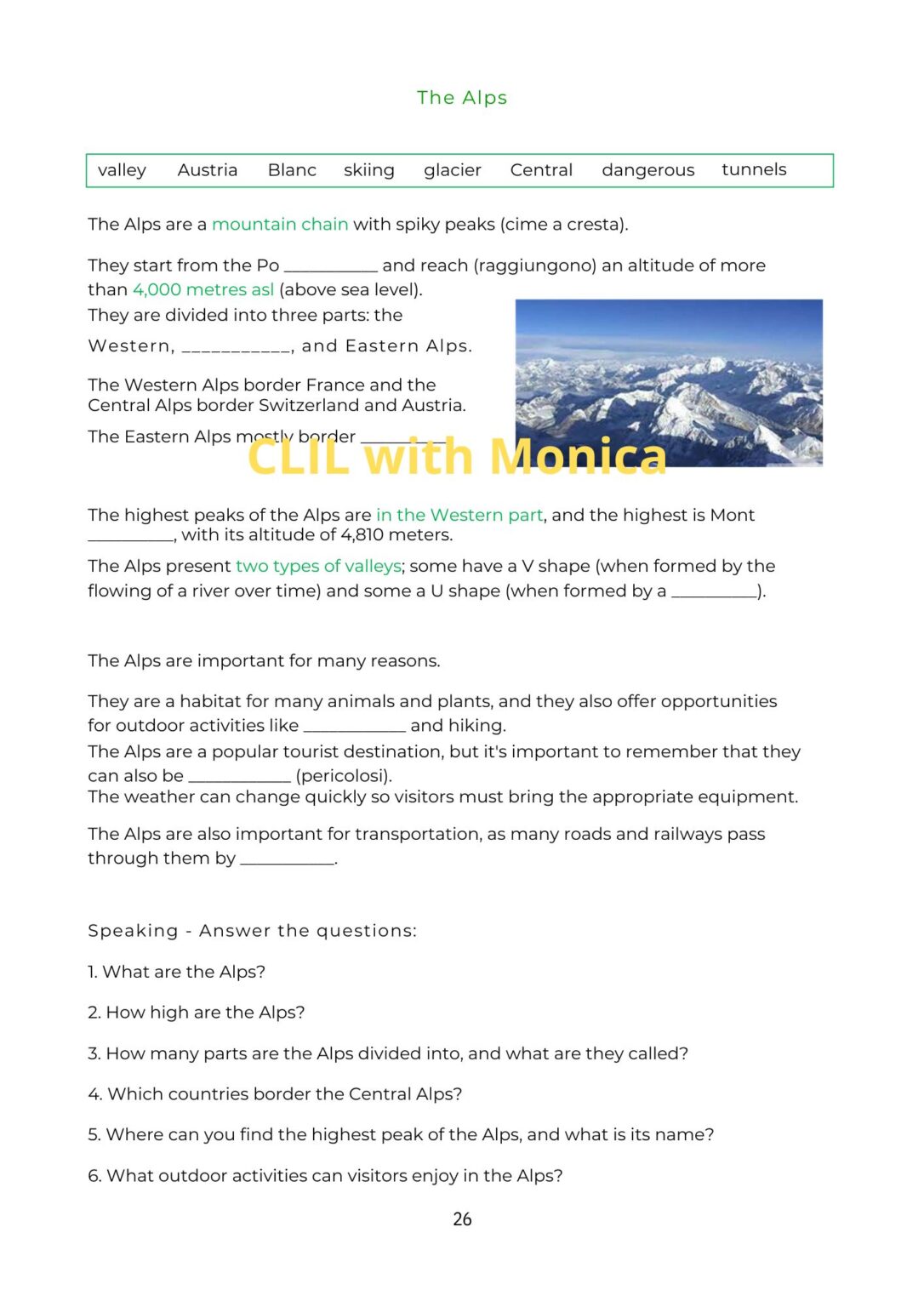 CLIL Geofrafia classe 4: Alpi - CLIL Geography Year 4: Alps • Edudoro