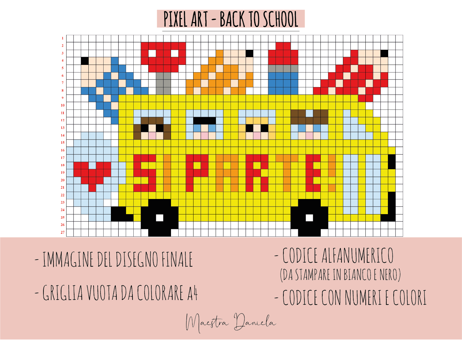 PIXEL ART – SI PARTE! - BACK TO SCHOOL – INIZIO ANNO SCOLASTICO • Edudoro