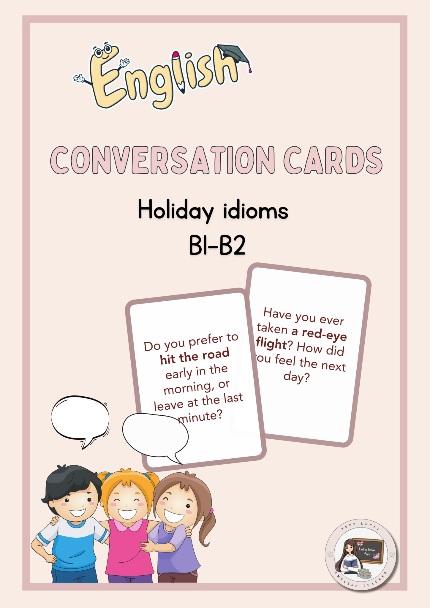 CONVERSATION CARDS - HOLIDAY IDIOMS | B1-B2 • Edudoro
