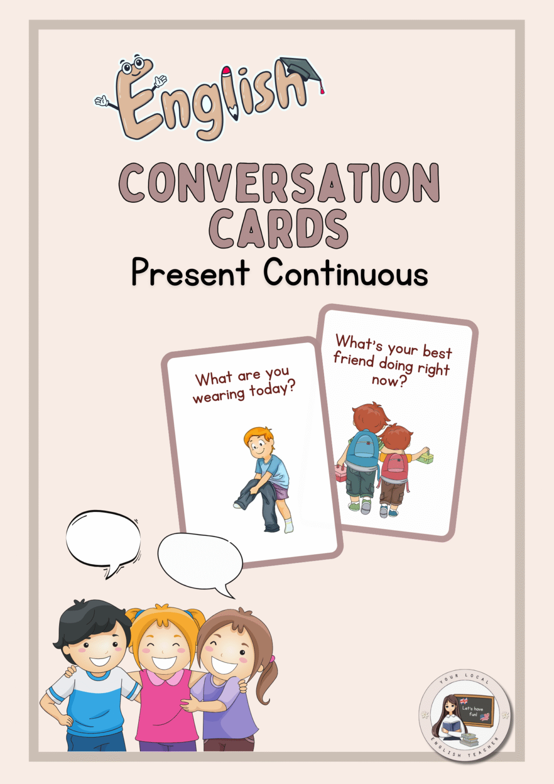CONVERSATION CARDS - PRESENT CONTINUOUS • Edudoro
