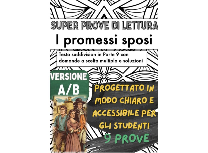 📘📖 2x Test di lettura su «I promessi sposi» di Alessandro Manzoni ...