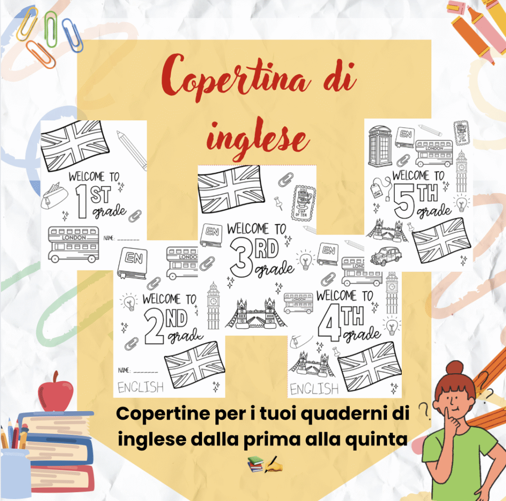 Copertina per quaderno di inglese – Scuola primaria • Edudoro