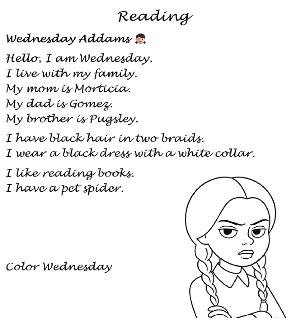 Wednesday Addams, activities • Edudoro