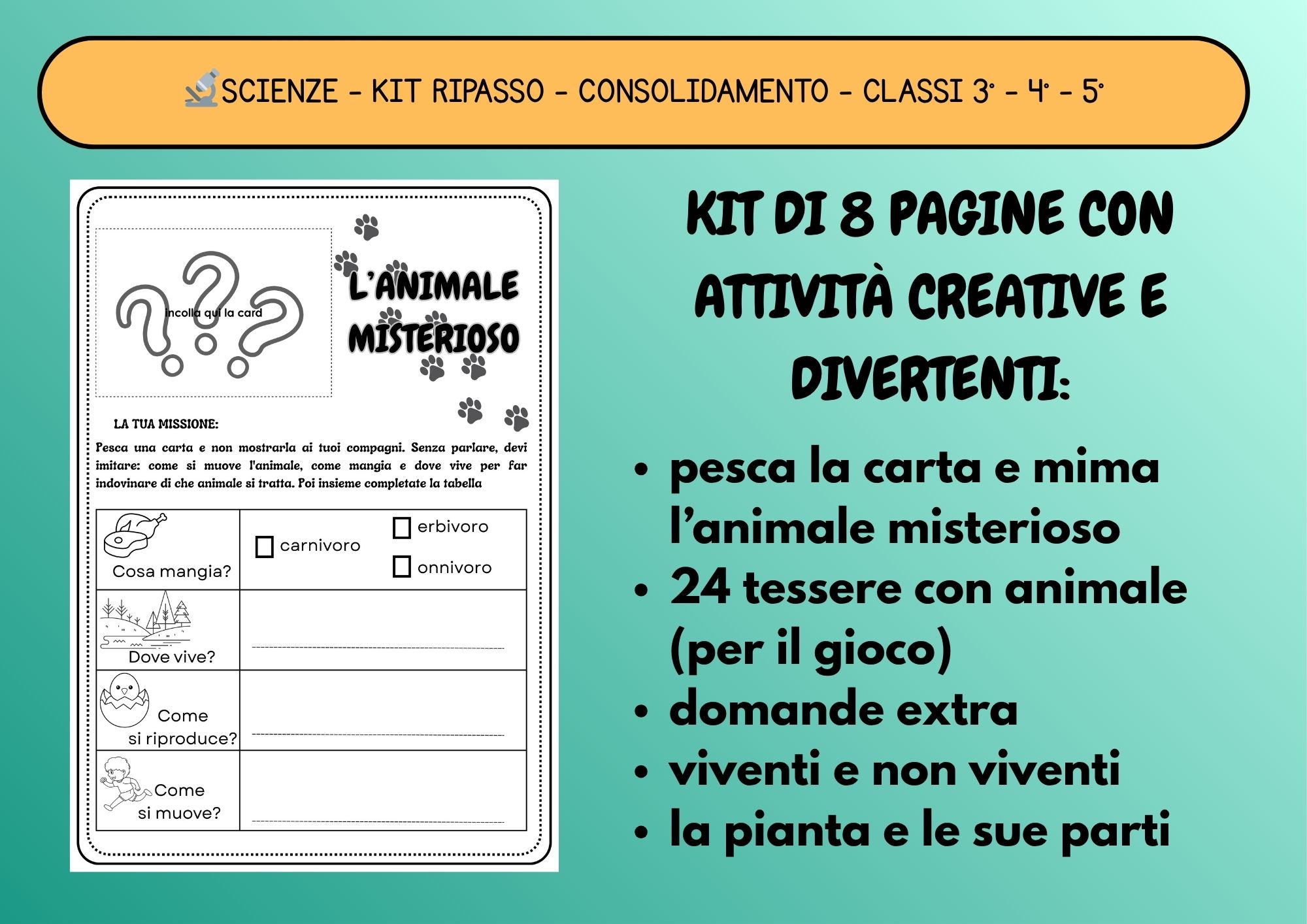 🔬kit Scienze: ripasso - consolidamento - classi 3° - 4° - 5° • Edudoro