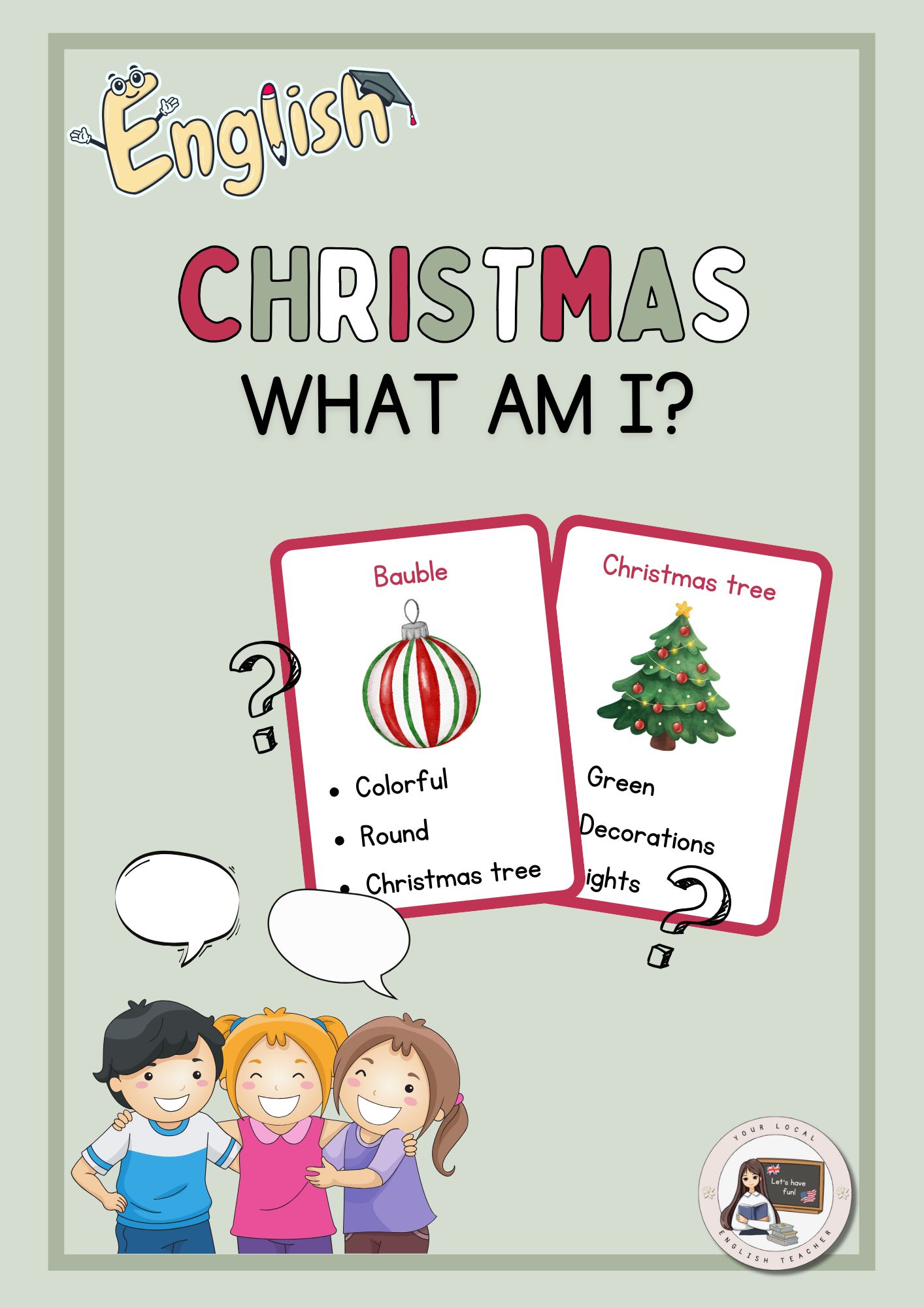 CHRISTMAS - WHAT AM I? GAME • Edudoro