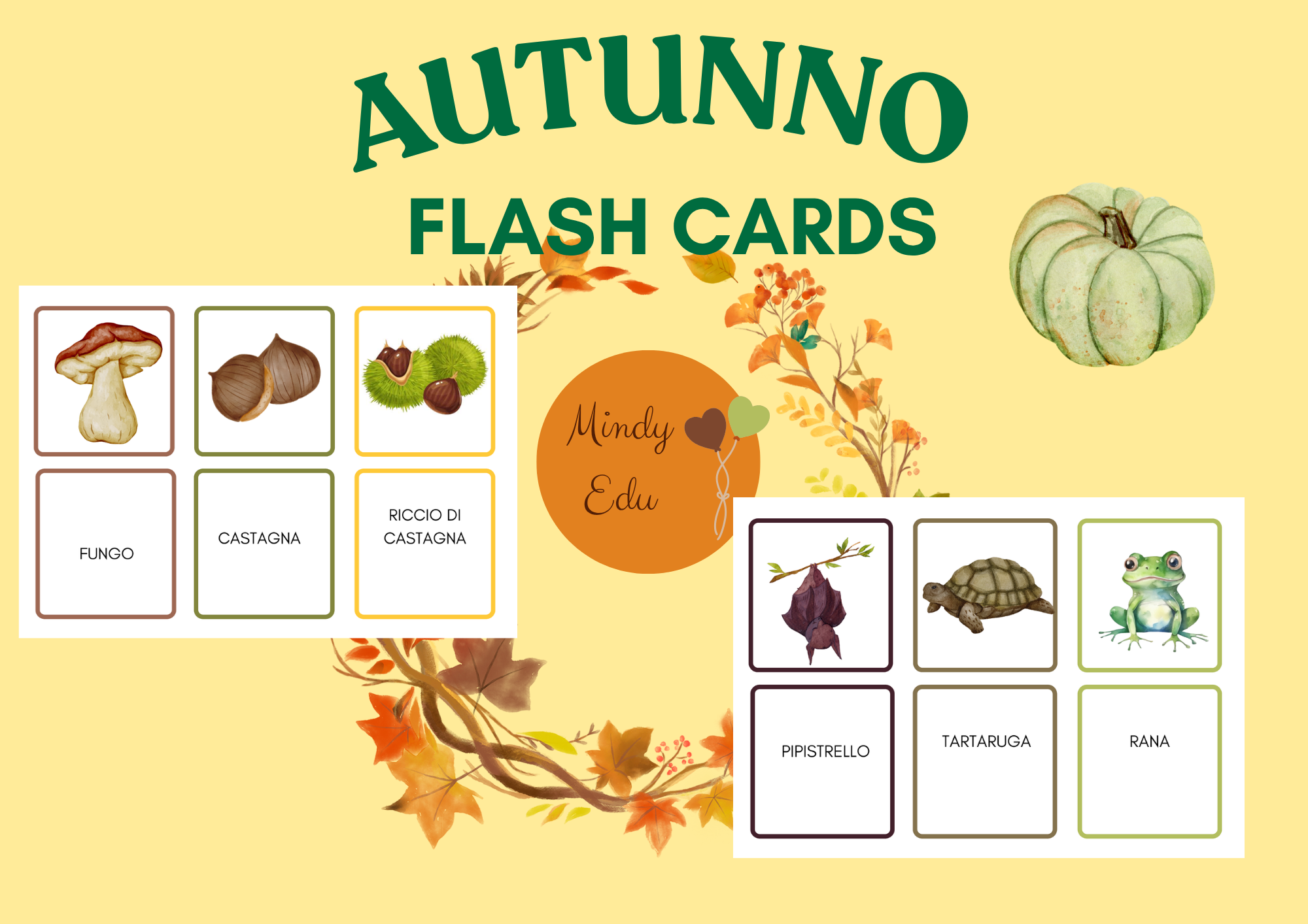 L’autunno – Flash cards educative scuola infanzia e nido pdf • Edudoro