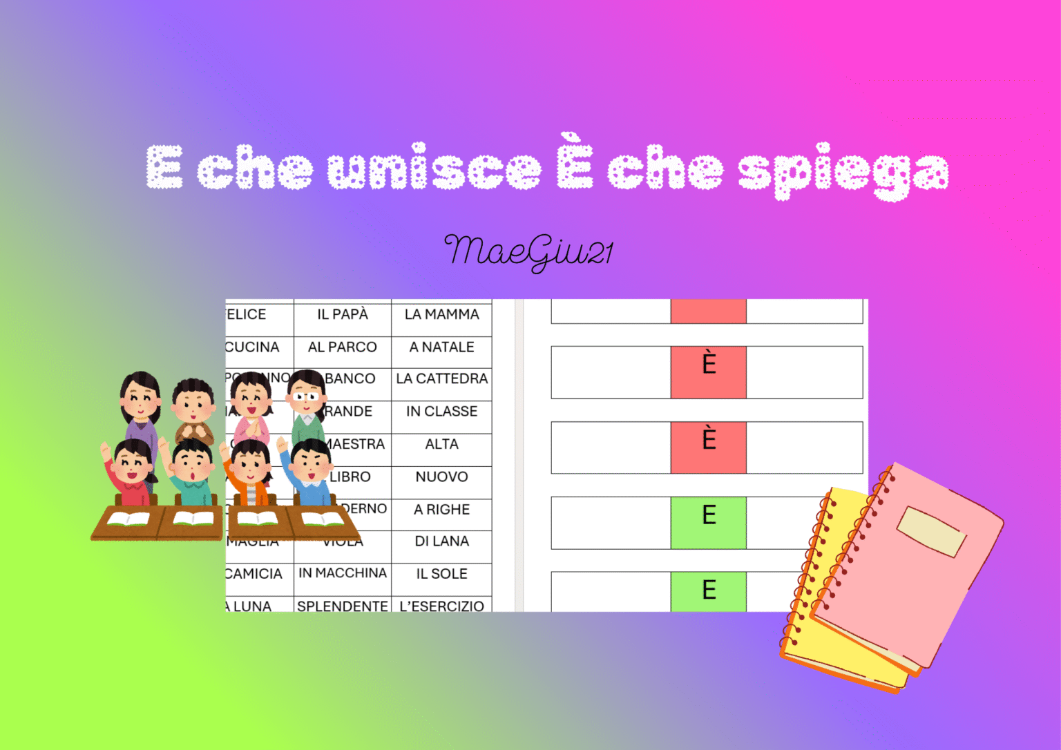 E che unisce È che spiega • Edudoro