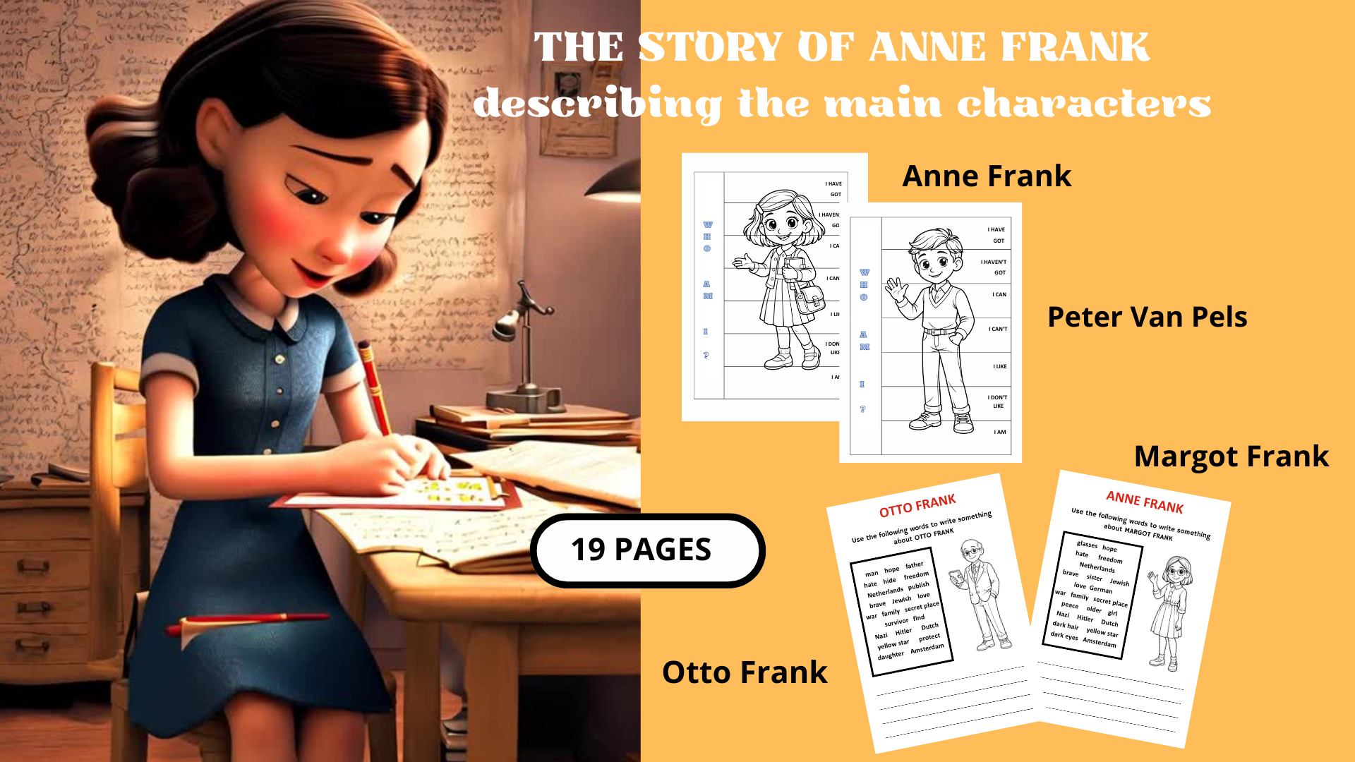 The Story of Anne Frank: describing the main characters • Edudoro