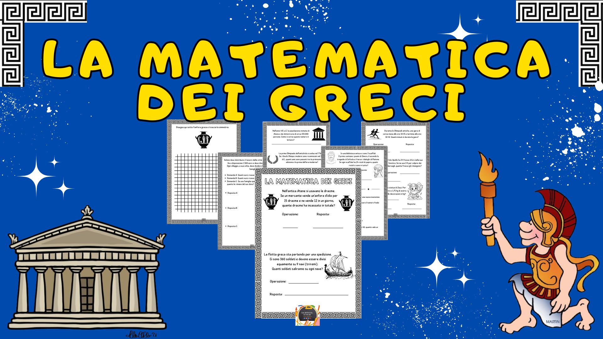 LA MATEMATICA DEI GRECI - kit 6 schede di matematica per la classe 4^ e ...