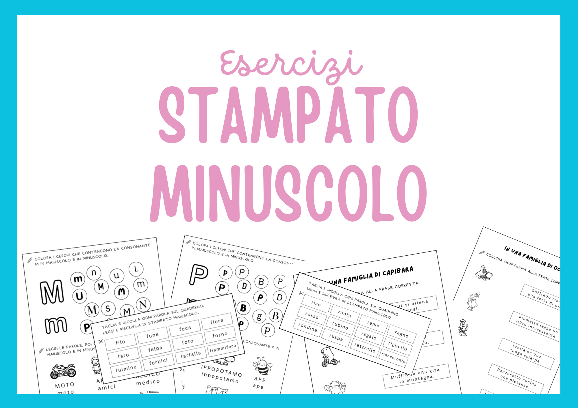 Esercizi per imparare lo stampato minuscolo • Edudoro