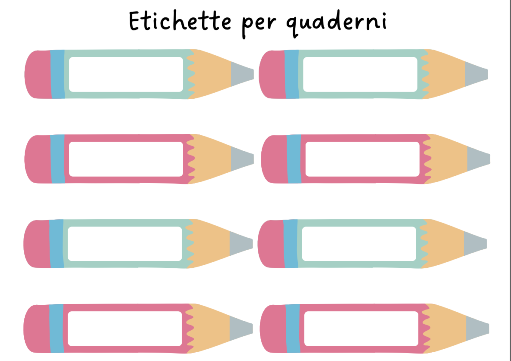 Etichette per quaderni • Edudoro
