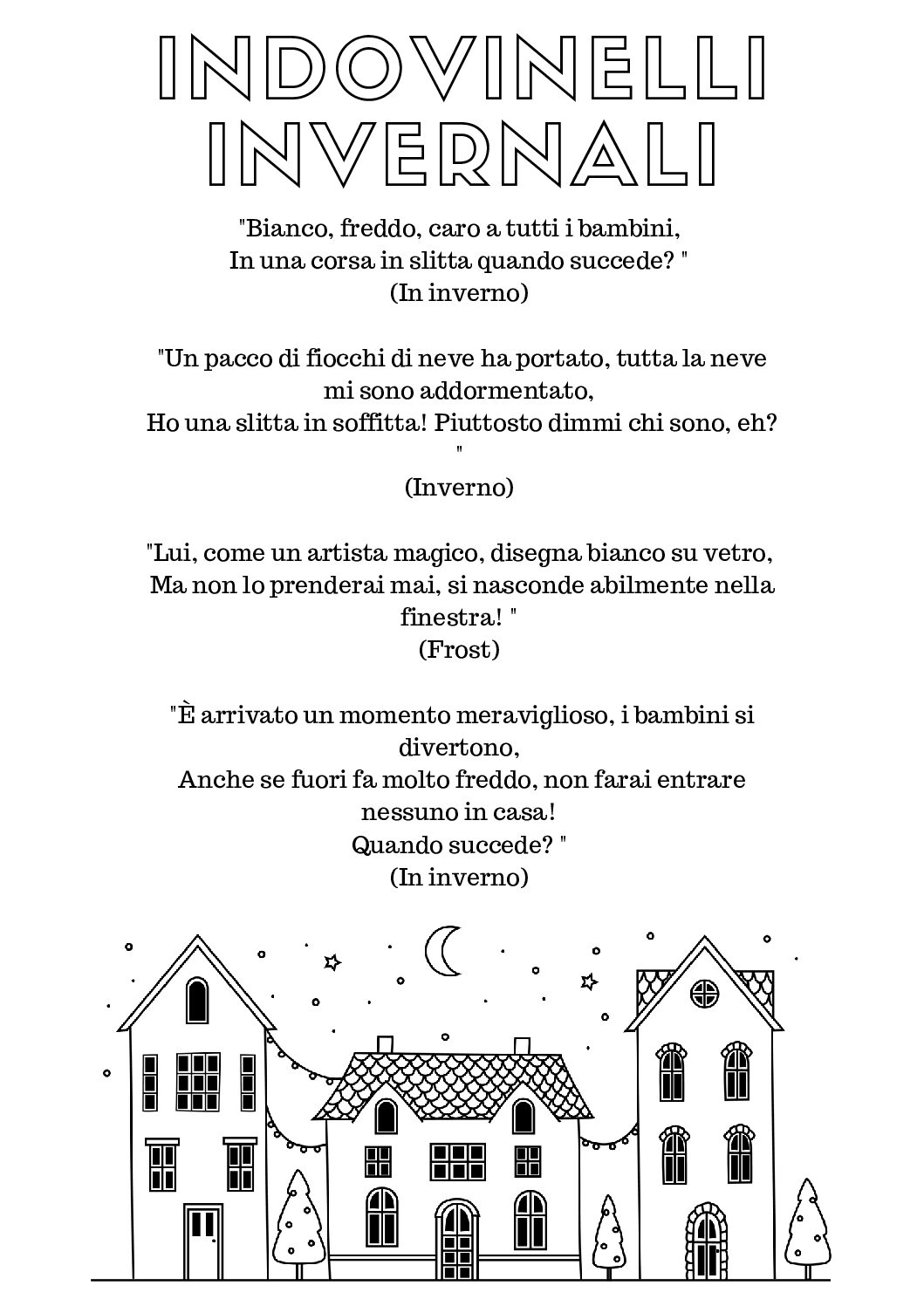INDOVINELLI INVERNO Edudoro INDOVINELLI INVERNO Edudoro