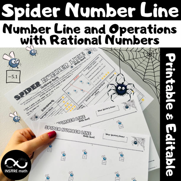 Spider Number Line | Positive and Negative Fractions and Decimals • Edudoro