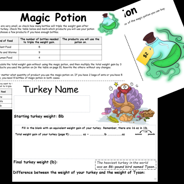 4th Grade Fall Thanksgiving Math Project Based Learning Activity PBL ...
